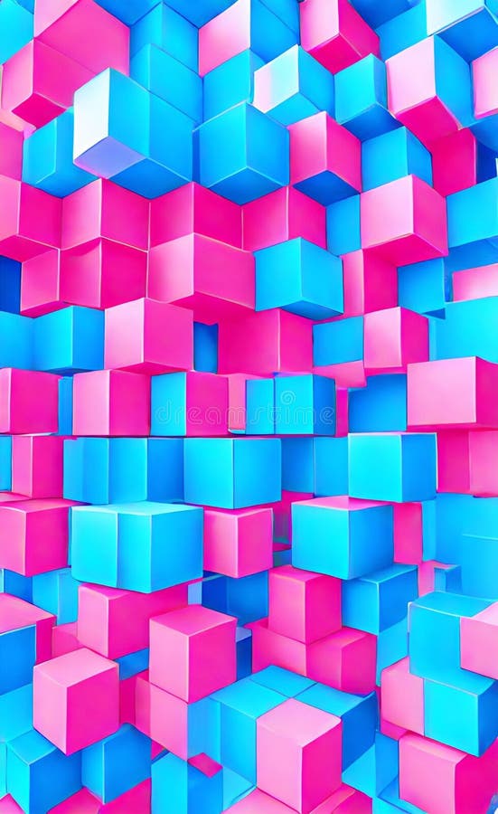 Colorful Three Dimensional Cube Background Texture. a Wall with ...