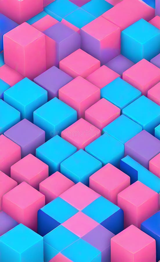 Colorful Three Dimensional Cube Background Texture. a Wall with ...