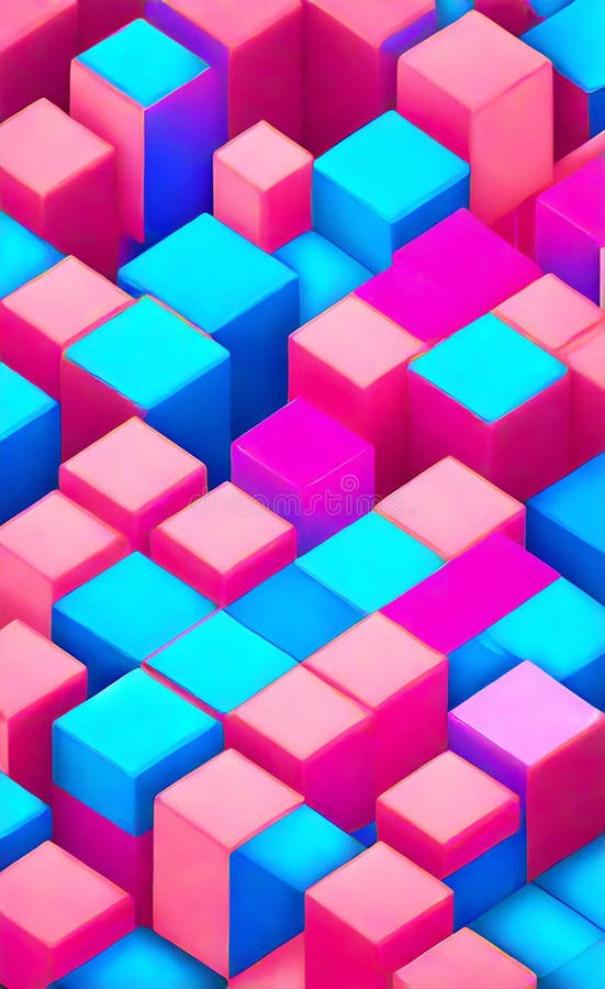 Colorful Three Dimensional Cube Background Texture. a Wall with ...
