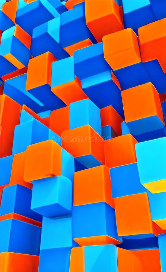 Colorful Three Dimensional Cube Background Texture. a Wall with ...
