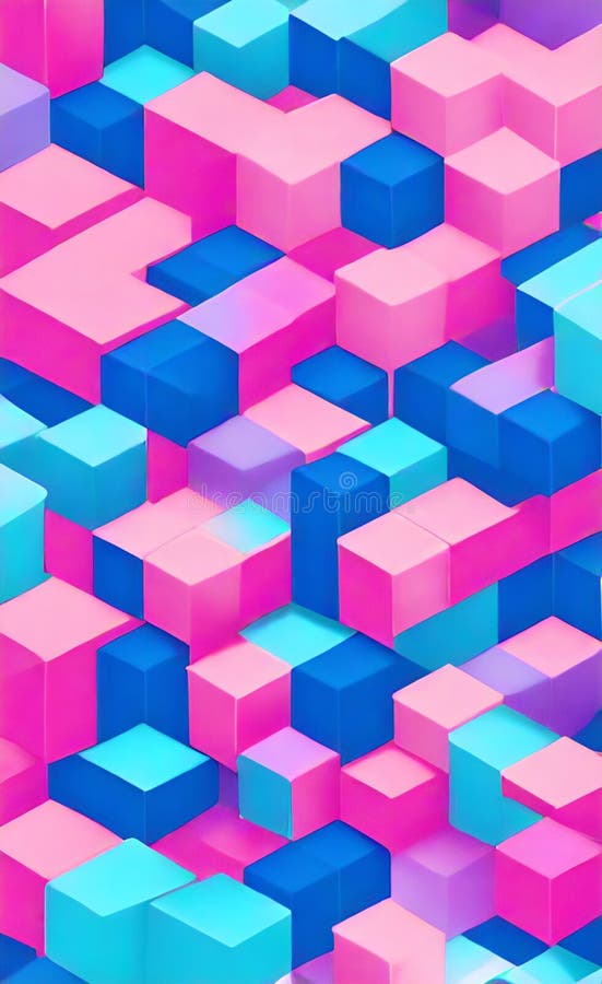 Colorful Three Dimensional Cube Background Texture. a Wall with ...