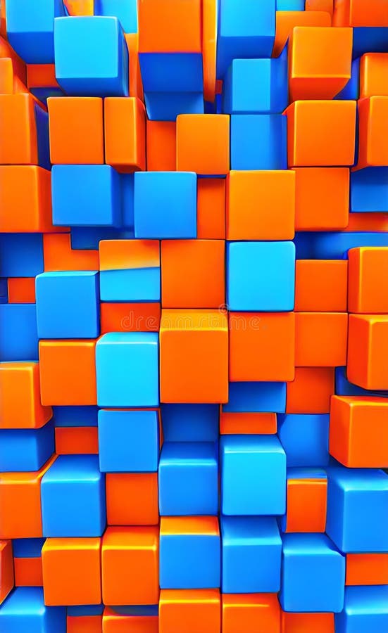 Colorful Three Dimensional Cube Background Texture. a Wall with ...