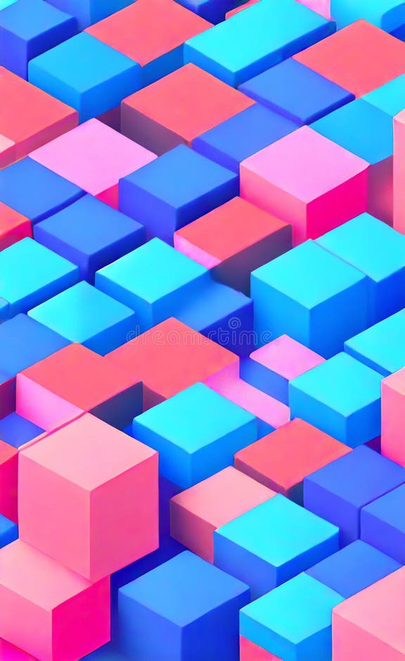 Colorful Three Dimensional Cube Background Texture. a Wall with ...