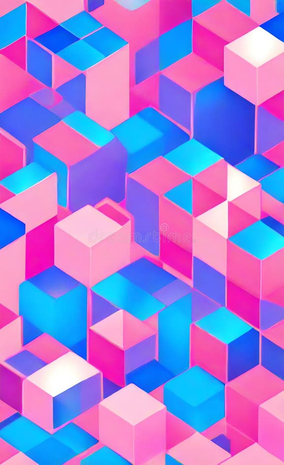 Colorful Three Dimensional Cube Background Texture. a Wall with ...