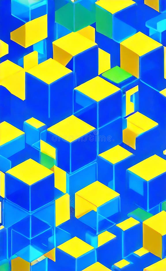 Colorful Three Dimensional Cube Background Texture. a Wall with ...