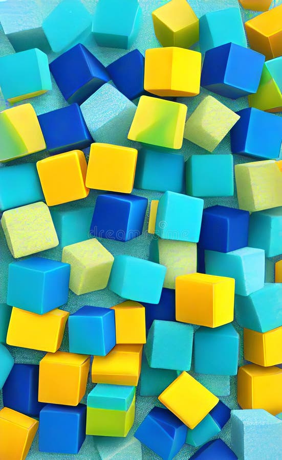 Colorful Three Dimensional Cube Background Texture. a Wall with ...