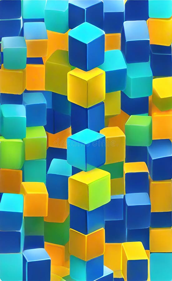 Colorful Three Dimensional Cube Background Texture. a Wall with ...
