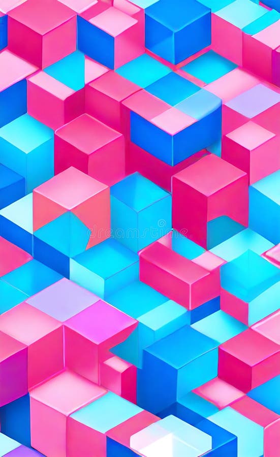 Colorful Three Dimensional Cube Background Texture. a Wall with ...