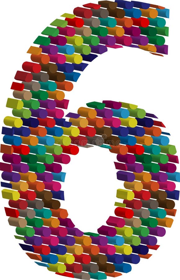3d font number 6 stock vector. Illustration of background - 101402640