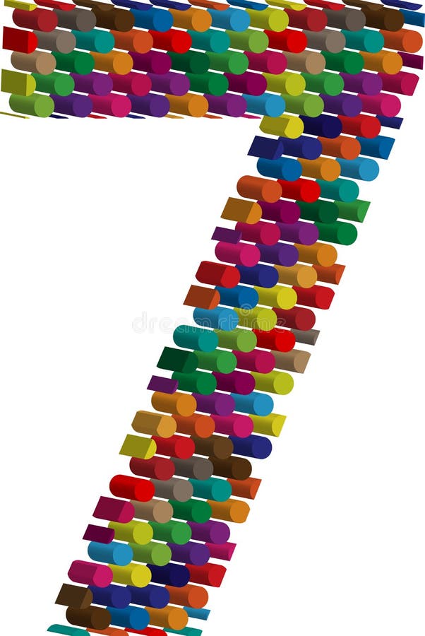 3d font number 7 stock vector. Illustration of seven - 101402833
