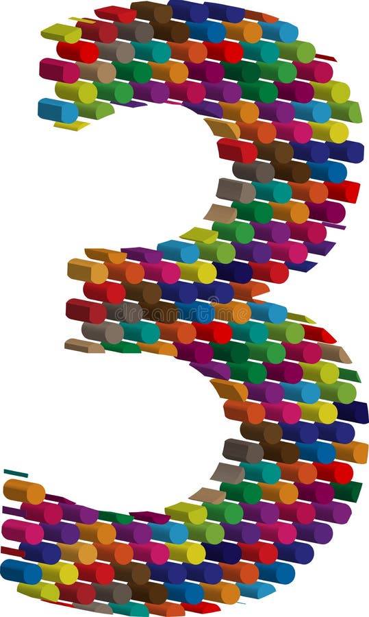 3d font number 3 stock vector. Illustration of dimensional - 101403392