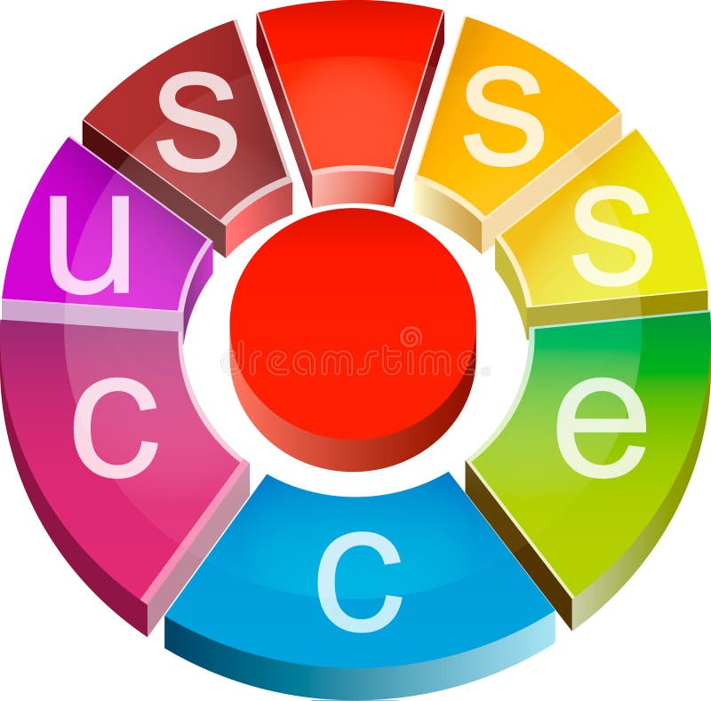 Colorful Three-dimensional Mark - Success. Round Sign Stock Vector ...