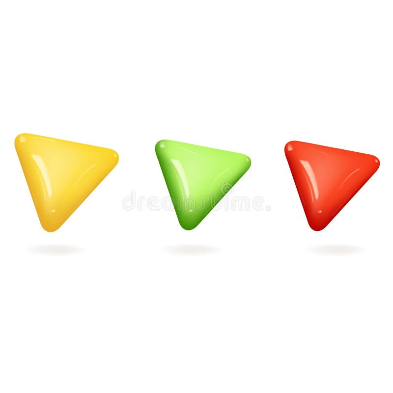 Colorful, Three-dimensional Triangular Arrows. Vector Render 3d Stock ...