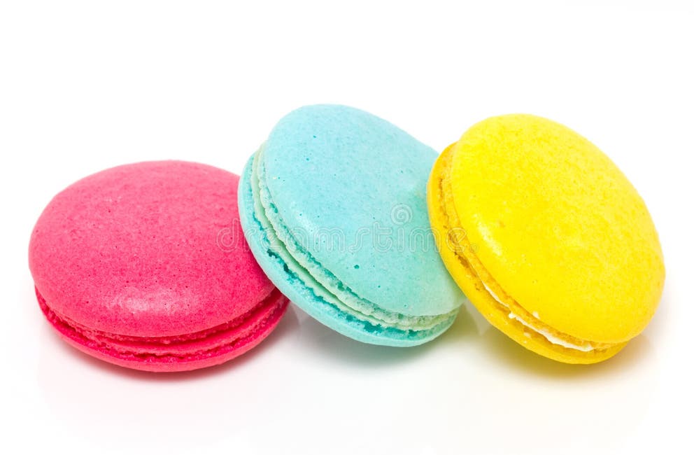 Colorful Three Macaroons. stock image. Image of cookies - 36359007