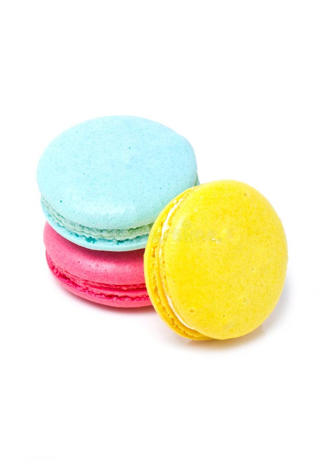 Colorful Three Macaroons. stock photo. Image of pile - 36359010