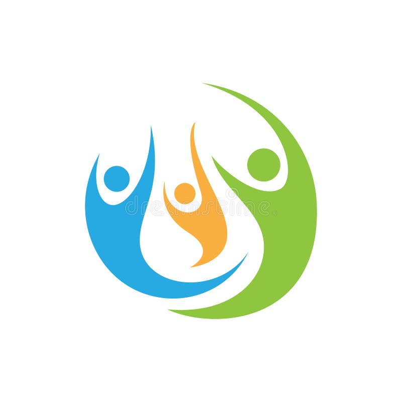 Colorful 3 Three People Logo Template Vector Design Group Sign of ...