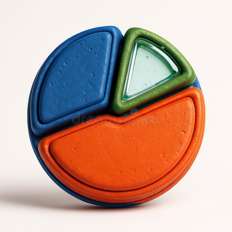 Colorful Three Segment Pie Chart Data Visualization Stock Illustrations ...