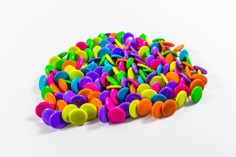 Colorful thumbtacks stock photo. Image of push, drawing - 462314