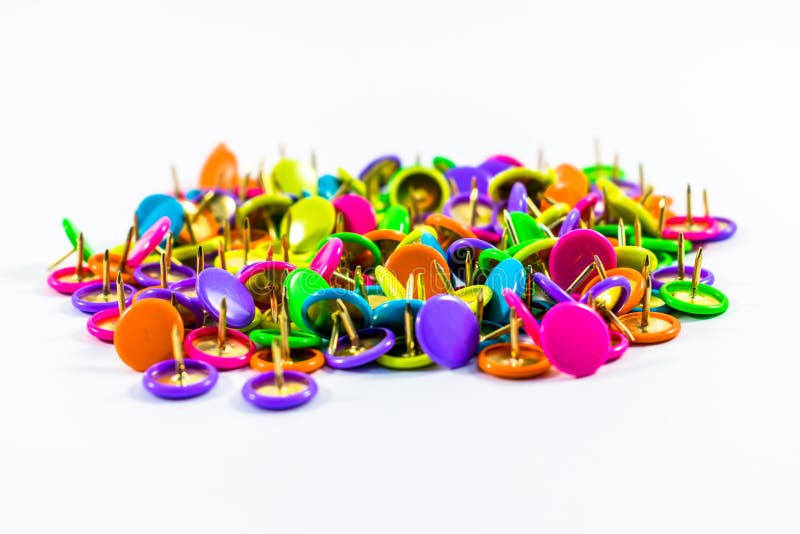 Colorful thumbtacks stock image. Image of note, decorative - 88619825