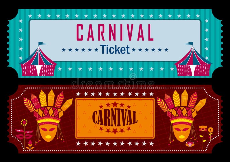 Colorful Ticket of Fun Filled Carnival Festival Template Background ...