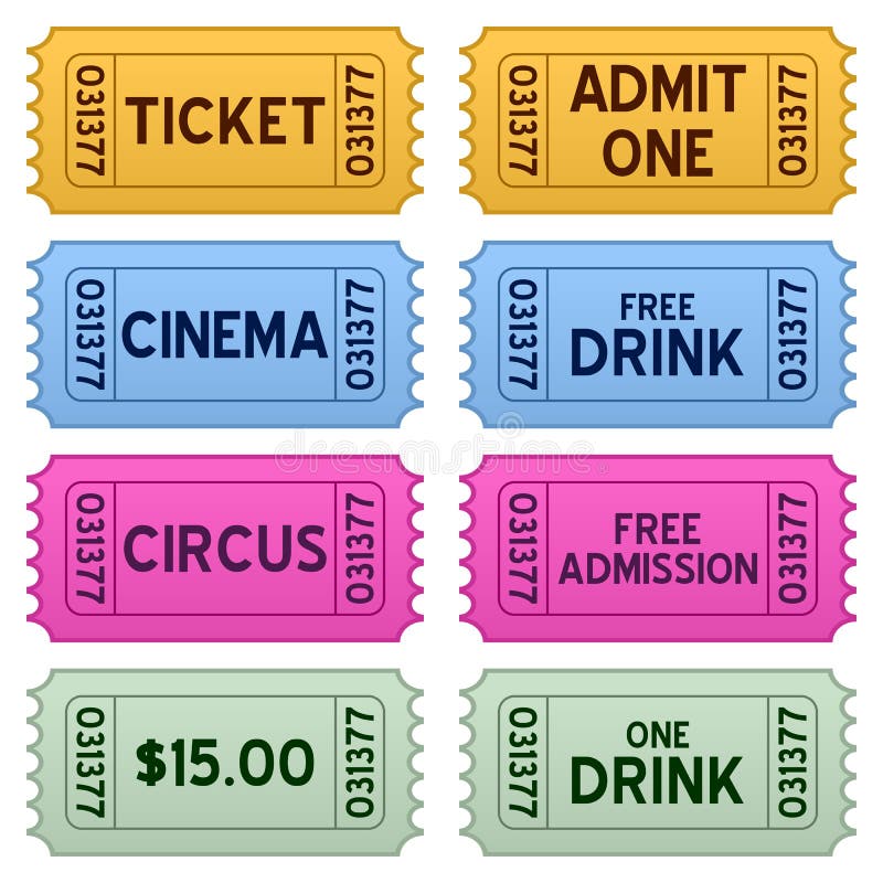 Colorful Tickets Collection Stock Vector - Illustration of icons ...
