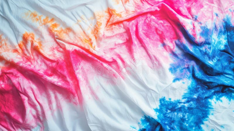Colorful TieDye Fabric Abstract Patterns and Designs on White Textile ...