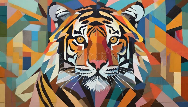 Colorful Tiger stock photo. Image of drawing, lion, cartoon - 297804780