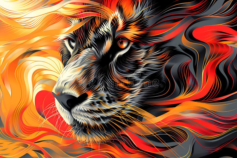 Colorful tiger abstract stock photo. Image of graphic - 324937190
