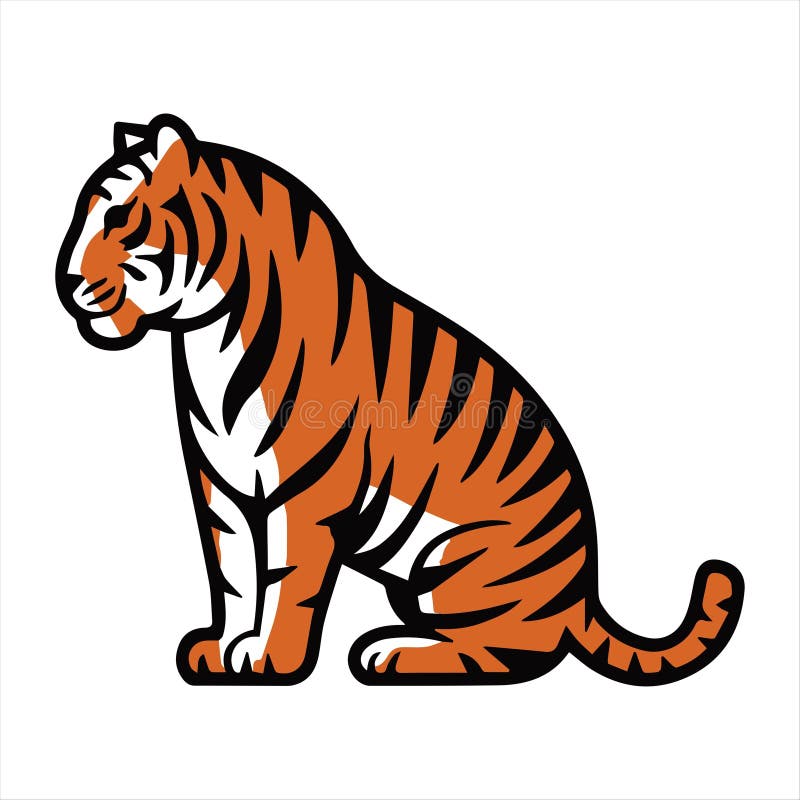 Colorful Tiger Clip Art Stunning Vector Illustrations Stock Vector ...