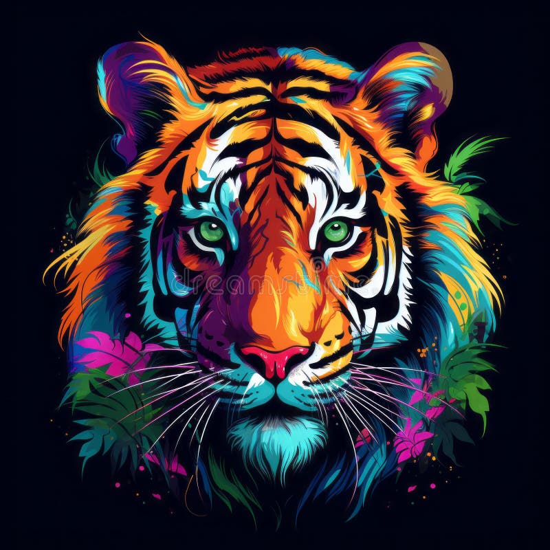 Tiger Head Vector Illustration on White Background Stock Illustration ...