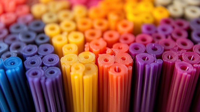 Colorful, Tightly Packed Cylindrical Objects Stock Illustration ...