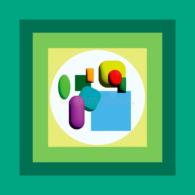 Colorful Tile Design with Geometric Figures Stock Illustration ...