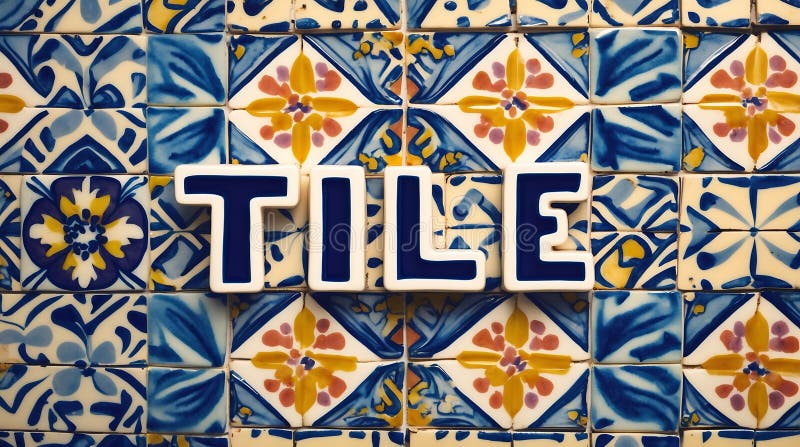 Colorful Tile Display Showcasing Decorative Patterns with the Word Tile ...