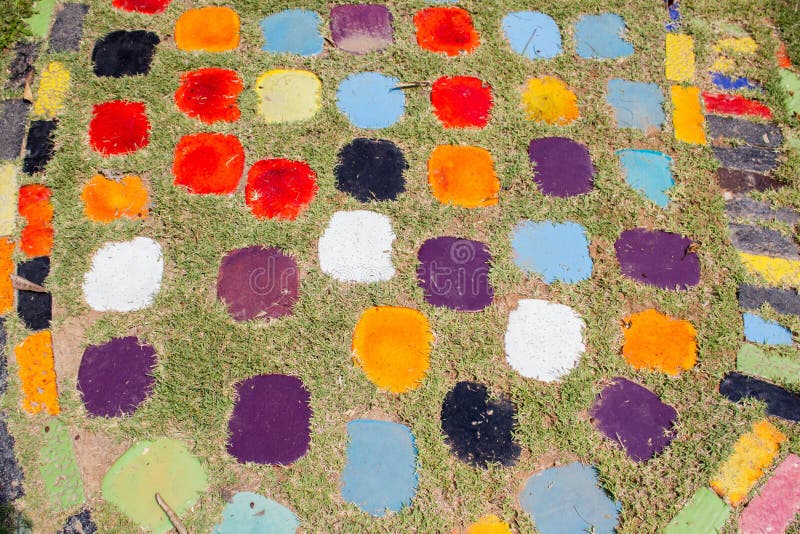 Colorful Tile on Floor Background Stock Image - Image of gravel ...