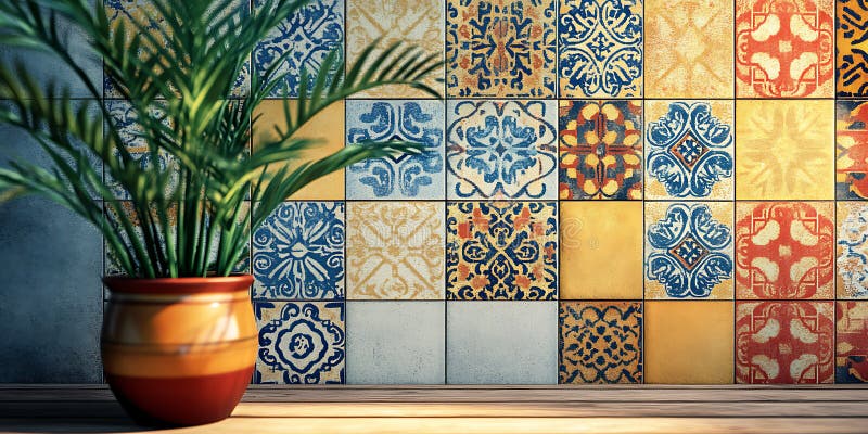 Colorful Tile Patterns Moroccan Inspired Mosaic Background Stock ...