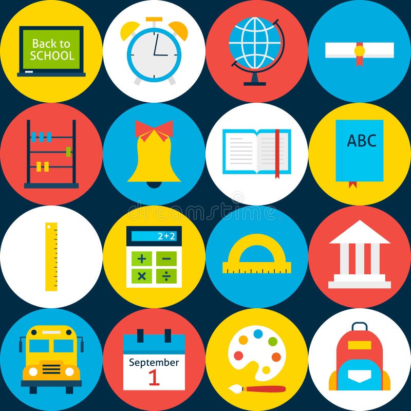 Vector Seamless Pattern with Education Icons Stock Vector ...