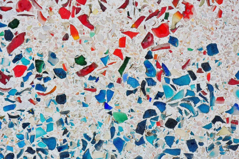 Colorful of Tile-shard Mosaic and Stone Decorating on the Wall for ...