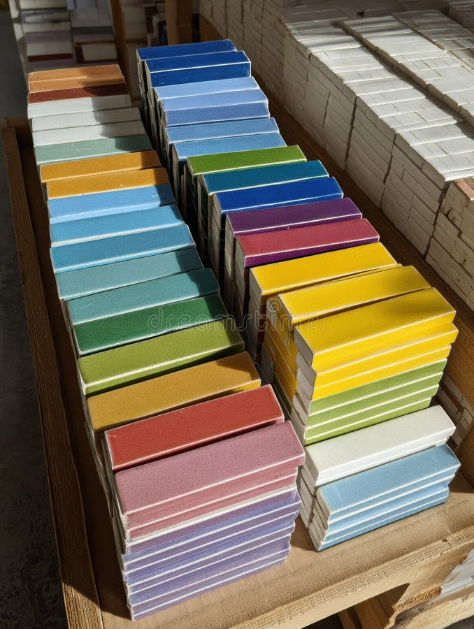 Vibrant Collection of Tile Spacers Organized in Boxes Showcasing Variety of Colors and Soft ...