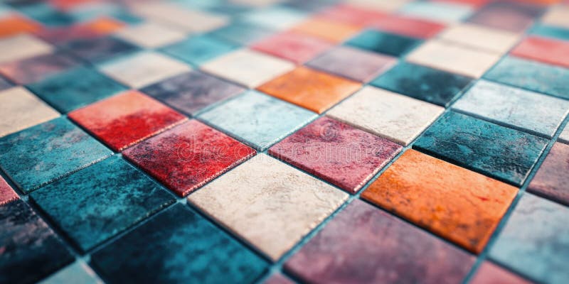 Colorful Tiled Floor Close-Up Stock Illustration - Illustration of ...