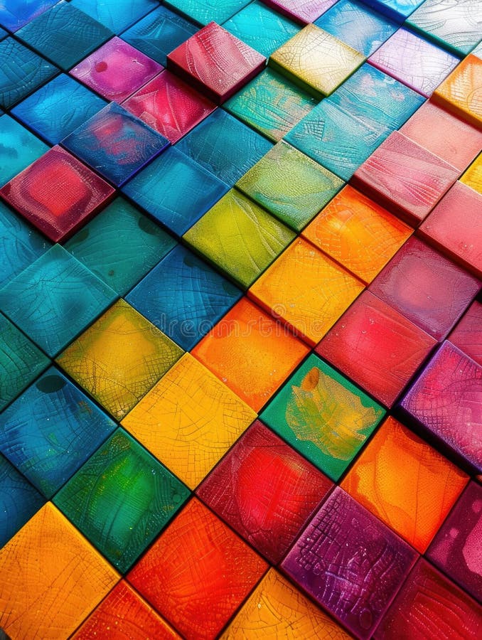 Colorful Tiled Surface Close Up Stock Photo - Image of design, colorful ...
