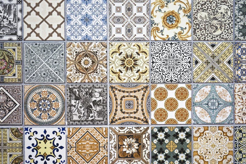 Colorful Tiles and Background. Stock Photo - Image of pavement, green ...