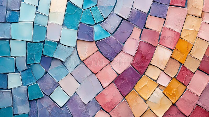 Colorful Tiles, Interlocking Pastel Tiles Forming a Mosaic Stock ...
