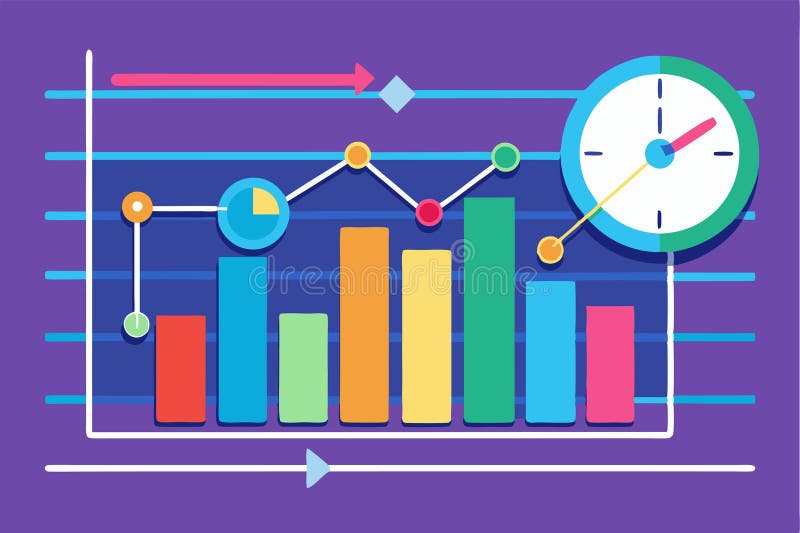 A Colorful Time Analysis Chart Displays Trends and Data Visualization ...