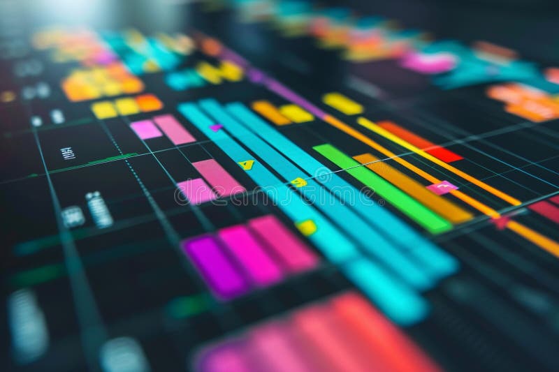 Colorful Timeline Interface Stock Illustration - Illustration of ...