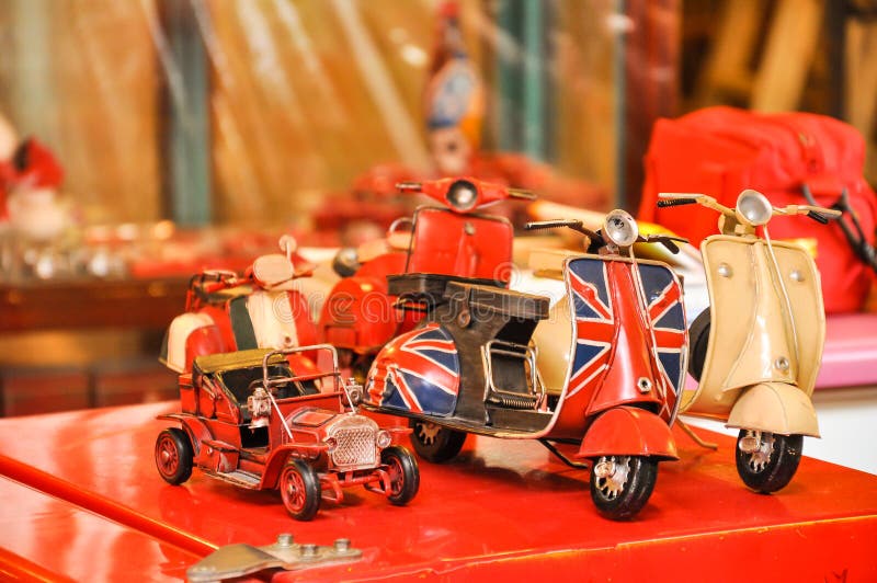 Colorful Tin Retro Scooter Toy Stock Image - Image of fashioned ...