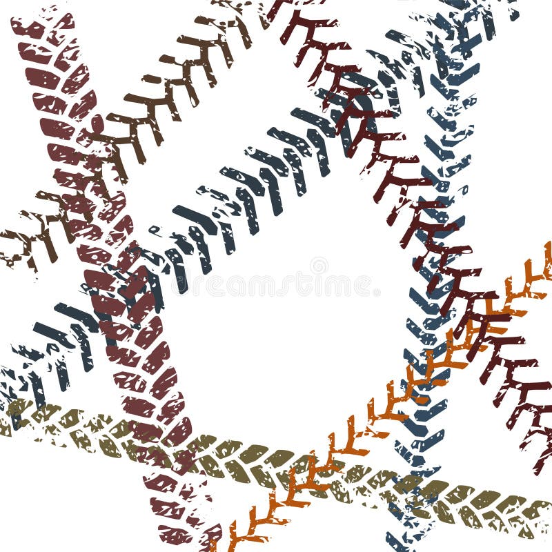 Colorful Tire Tread Protector Track on White Grunge Design, Vector ...