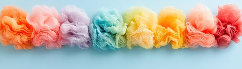 Colorful Tissue Paper Art on Serene Blue Backdrop, Vibrant and Textured ...