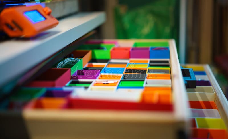 Colorful tool drawer. stock image. Image of indoors - 313518895