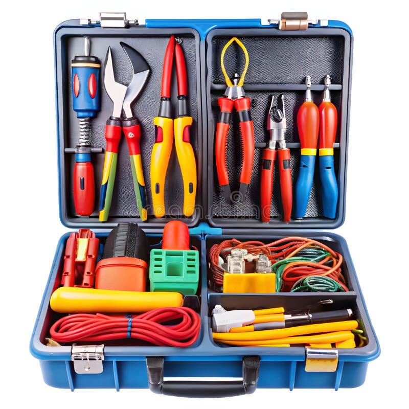 A Colorful Toolkit Filled with Various Electrical Tools Stock ...