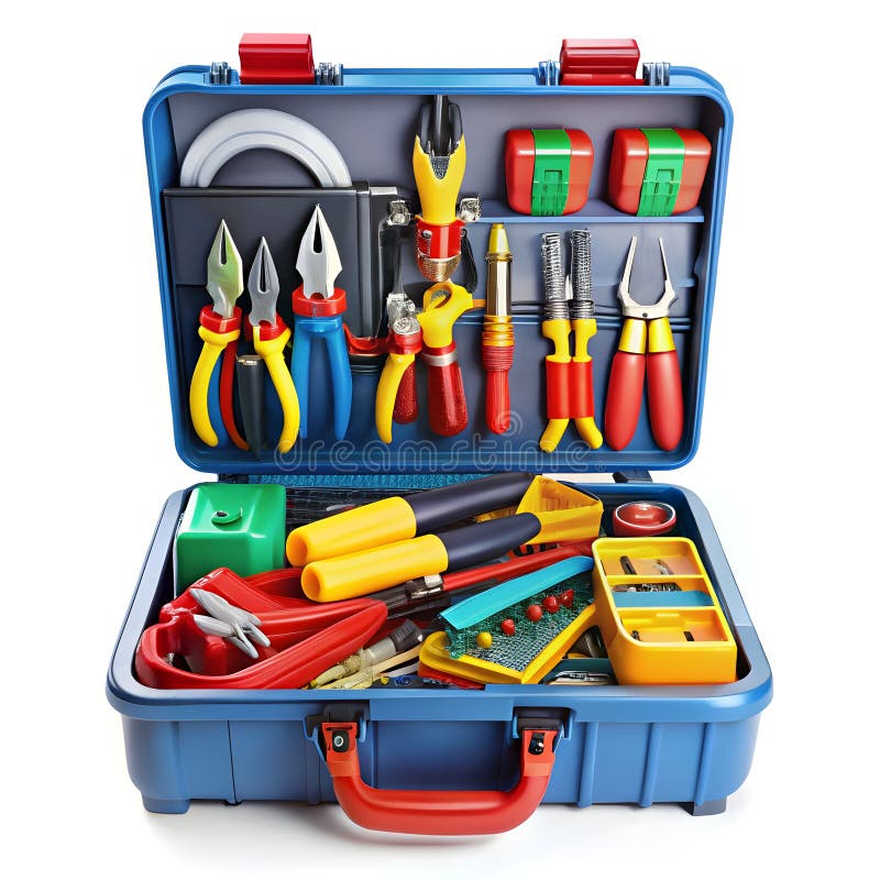 A Colorful Toolkit Filled with Various Electrical Tools Stock ...